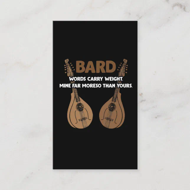 Bard D20 Dice Dungeon Dragons RPG Fantasy Gamer Business Card | Zazzle