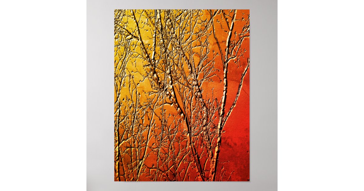 Bare Birch Tree Branches Abstract Poster | Zazzle