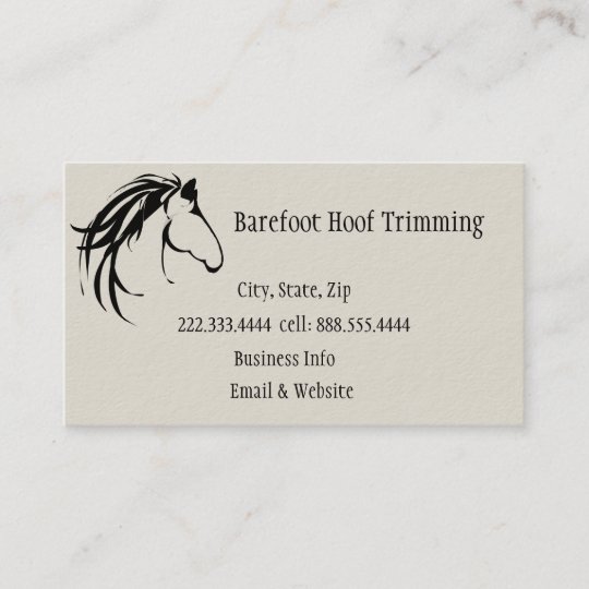 Barefoot Hoof Trimming Classic Horse Logo Business Card | Zazzle.com