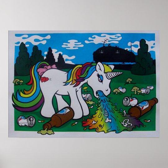 Barfing Unicorn Poster | Zazzle.com