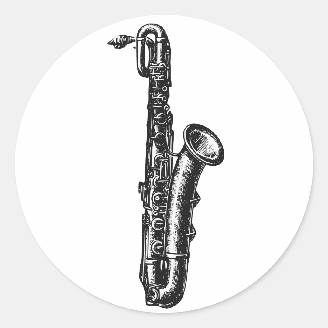 Baritone Saxophone Classic Round Sticker | Zazzle