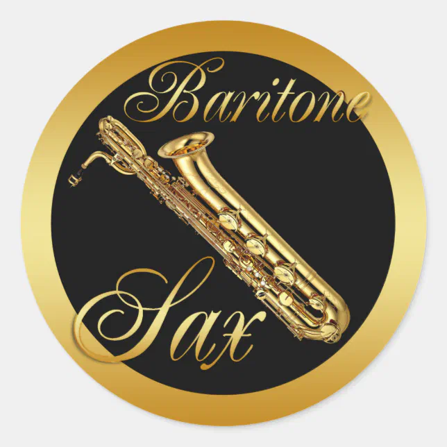 BARITONE SAXOPHONE CLASSIC ROUND STICKER | Zazzle