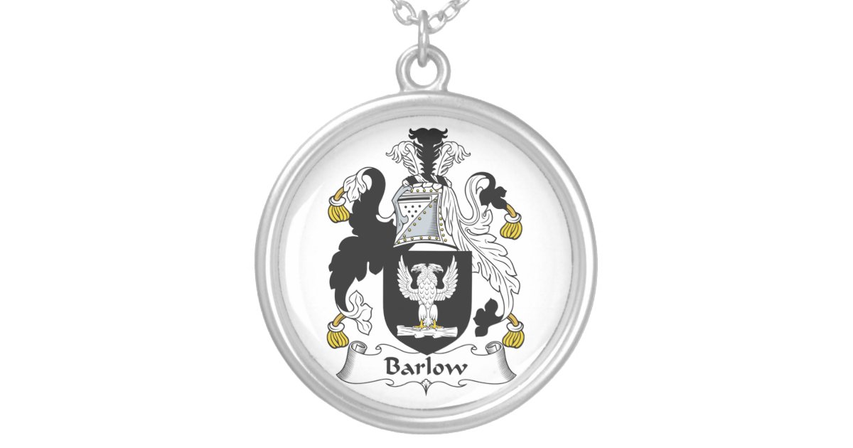 Barlow Family Crest Silver Plated Necklace | Zazzle