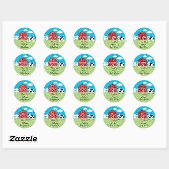 Barn Animals Favor Sticker | Zazzle