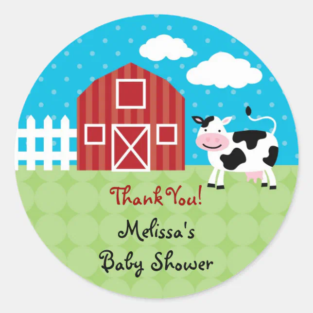Barn Animals Favor Sticker | Zazzle