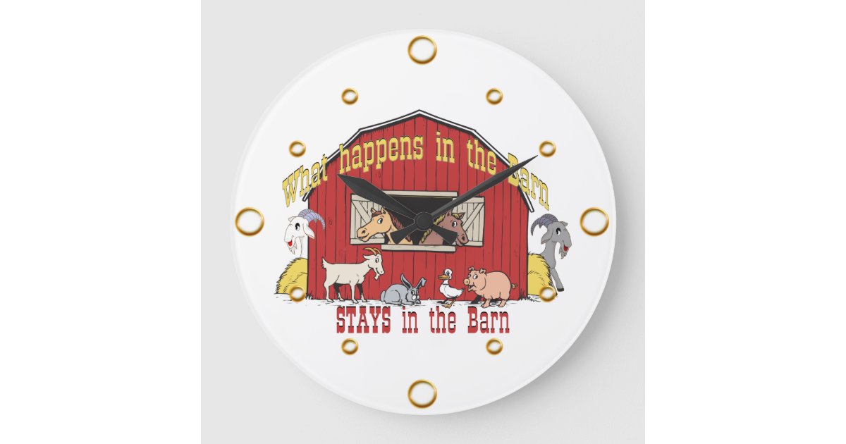 Barn Animals Wall Clock | Zazzle