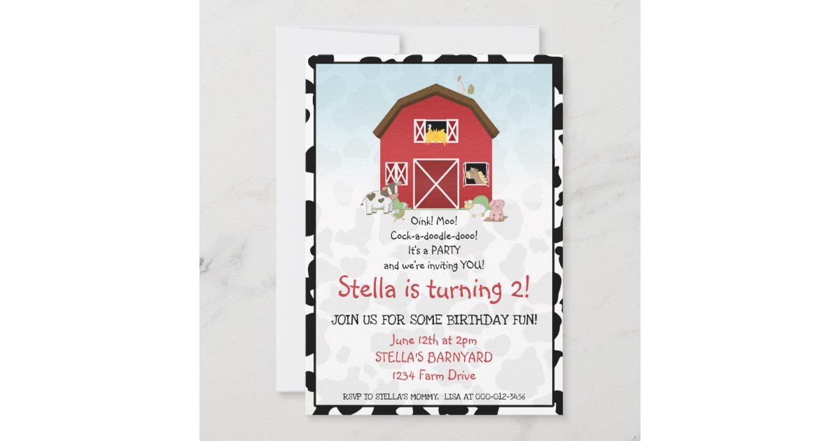 Barn Birthday Invitation | Zazzle