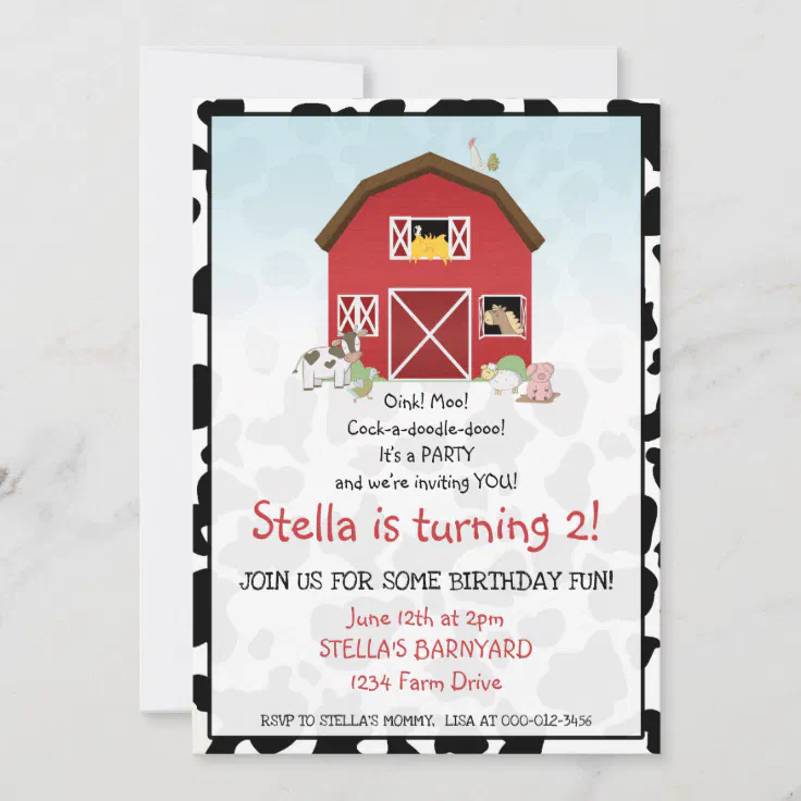 Barn Birthday Invitation | Zazzle
