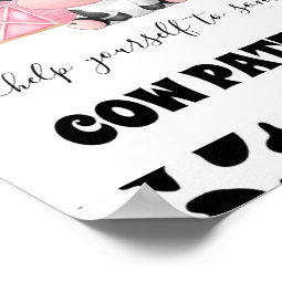 Barn Cow Print Birthday Party Sign | Zazzle