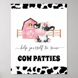 Barn Cow Print Birthday Party Sign | Zazzle