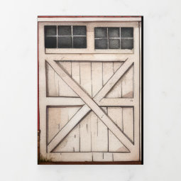 Barn Door Farm Party Tri-Fold Invitation | Zazzle