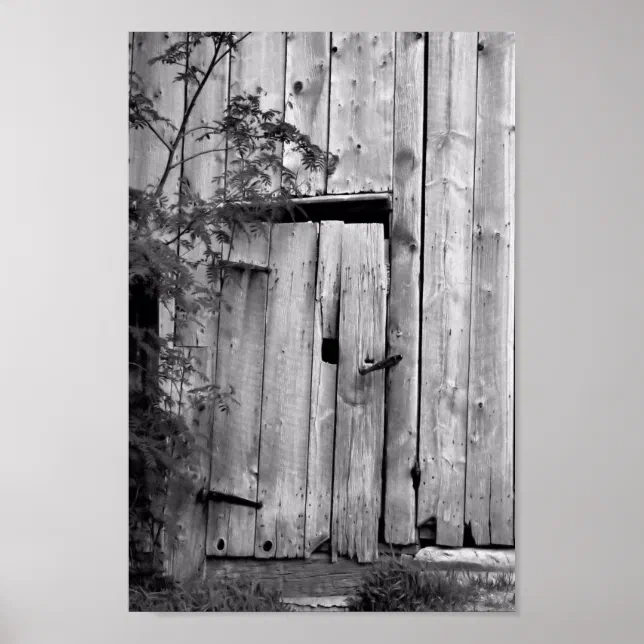 Barn Door With Tree Poster | Zazzle