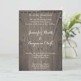Barn Doors Wedding Invitation | Zazzle