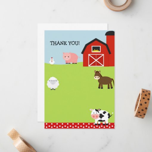 Barn Farm Barnyard Thank You Notes | Zazzle
