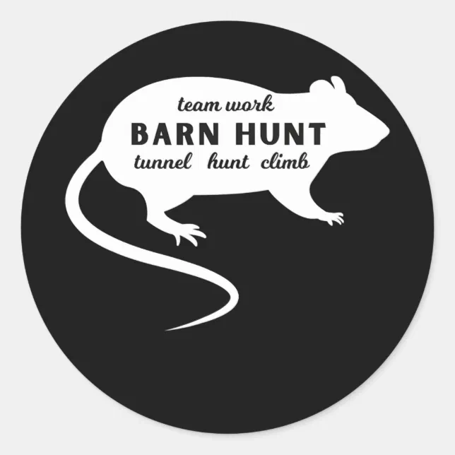 Barn Hunt Rat Hunting Teamwork Classic Round Sticker | Zazzle