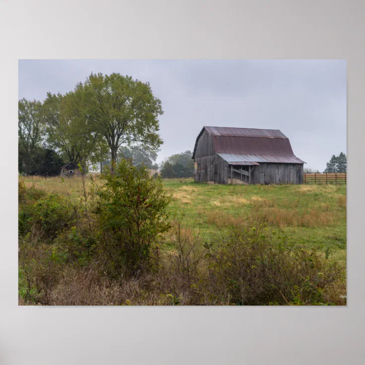 Barn On A Hill Poster | Zazzle