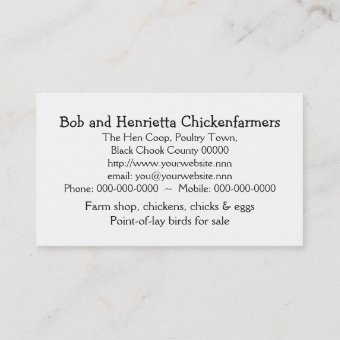 Barn reared chicken eggs business card | Zazzle