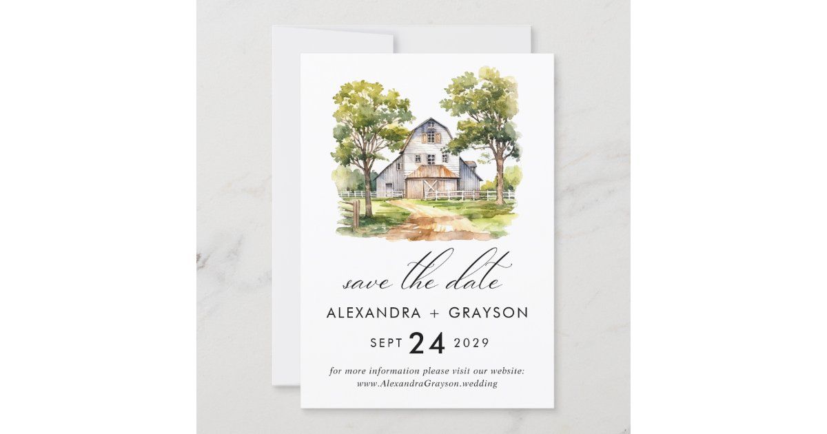 Barn Save the Date, Rustic Farmhouse Photo Invitation | Zazzle