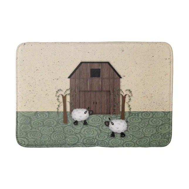 Barn Sheep Bath Mat | Zazzle