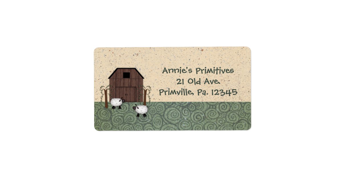 Barn Sheep Label | Zazzle