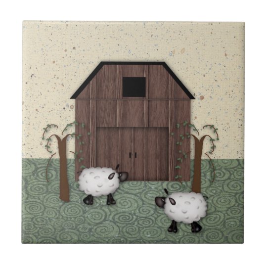 Barn Sheep Tile | Zazzle.com