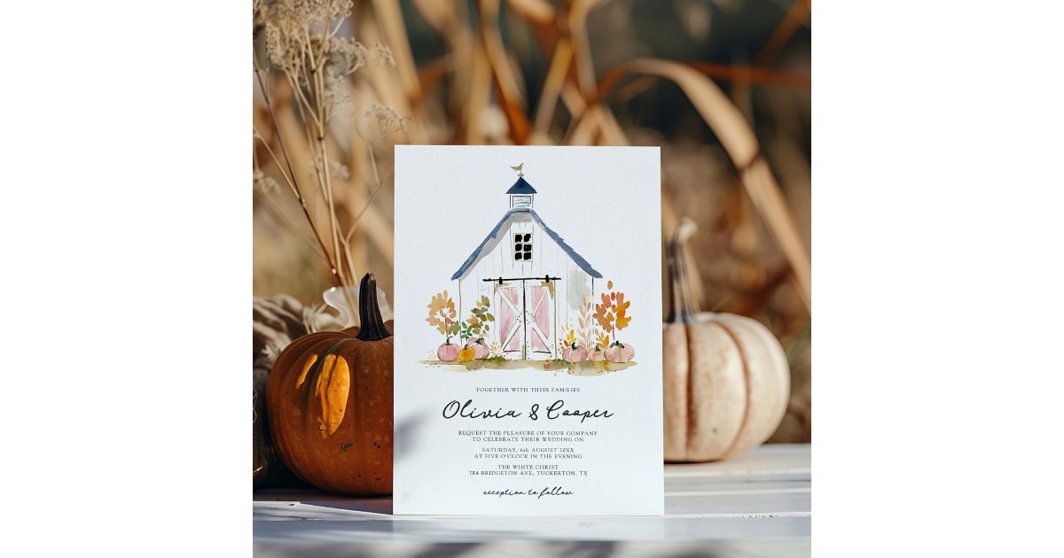 Barn Style Rustic Farmhouse Wedding Invitation | Zazzle