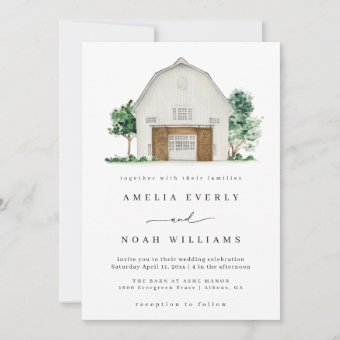 Barn Wedding Invitation, Rustic Farmhouse Wedding Invitation | Zazzle