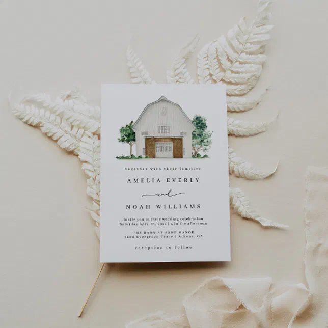 Barn Wedding Invitation, Rustic Farmhouse Wedding Invitation | Zazzle