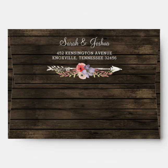 barn wood floral rustic country chic envelopes | Zazzle