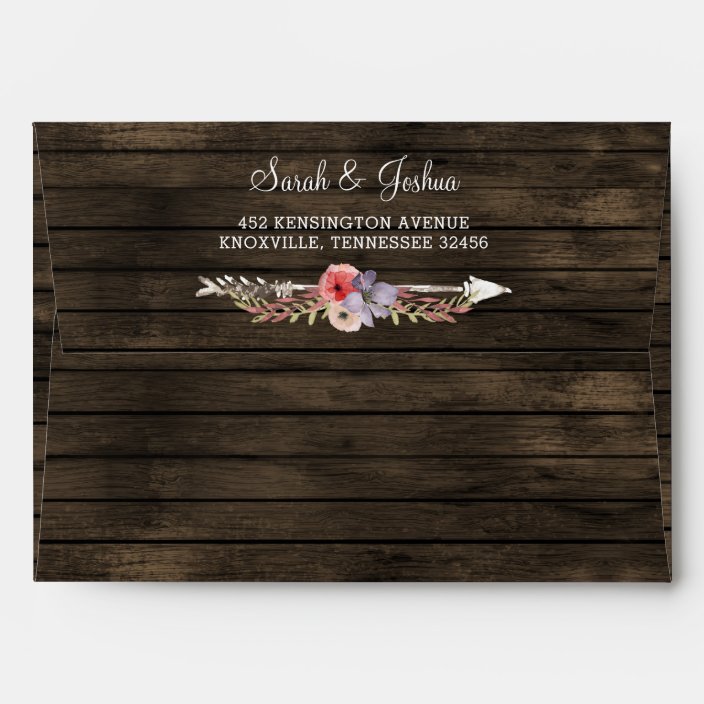barn wood floral rustic country chic envelopes | Zazzle