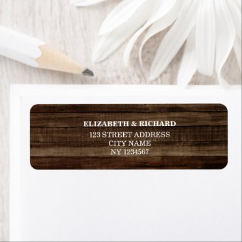 Barn Wood Rustic Wedding Label | Zazzle