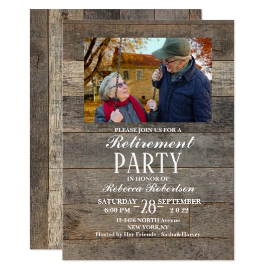 barn wood western country rustic Retirement Party Invitation | Zazzle.com
