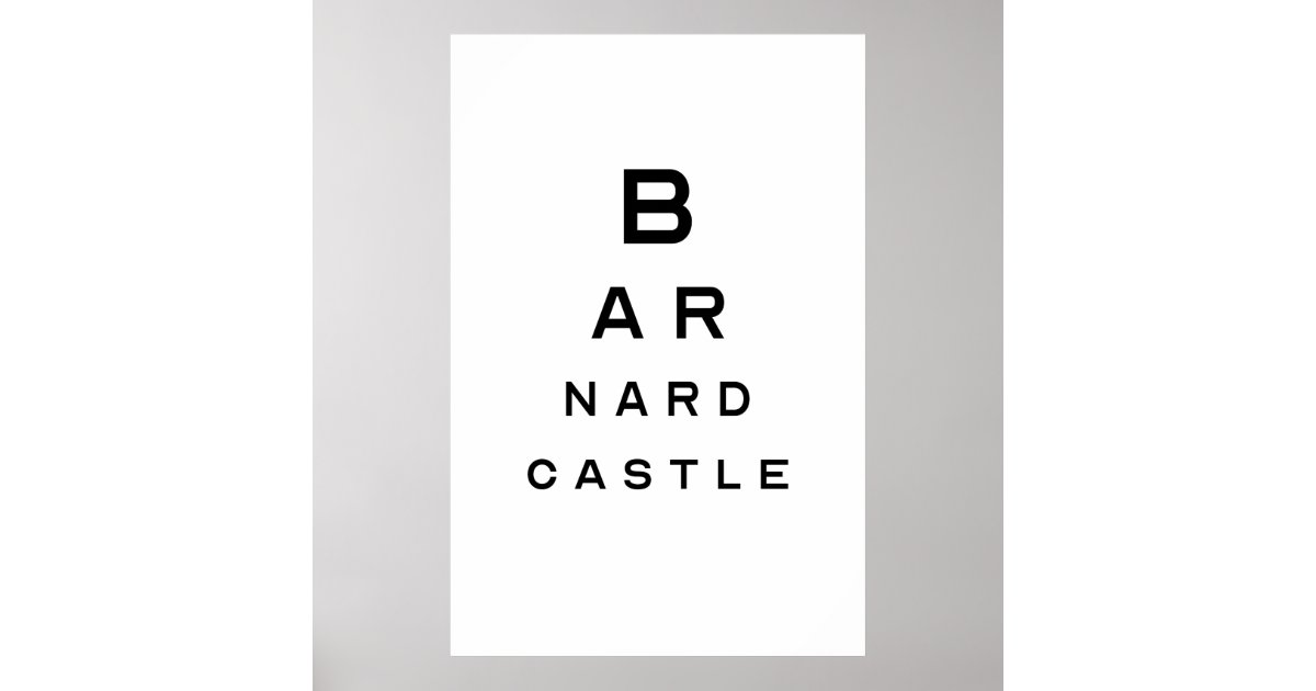 Barnard Castle Eye Test Poster | Zazzle