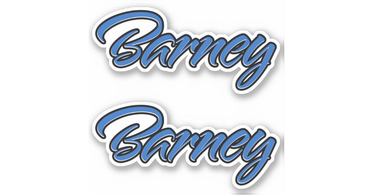 Barney name blue sticker Sticker Sticker Stickerse | Zazzle