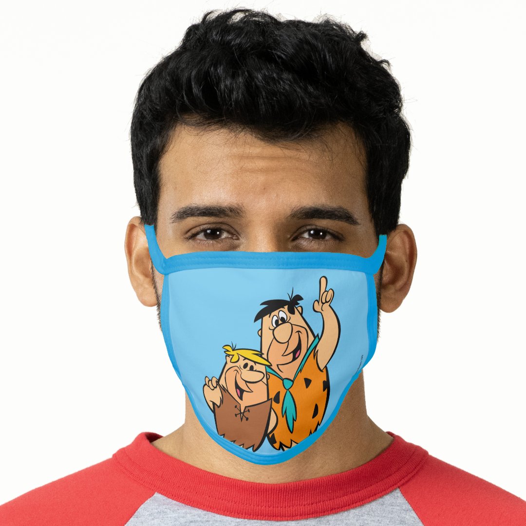 Barney Rubble and Fred Flintstone Face Mask | Zazzle