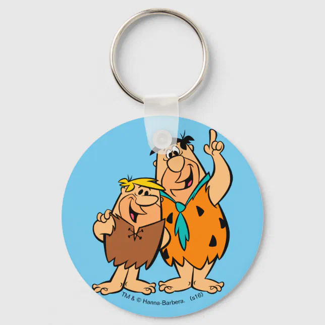 Barney Rubble and Fred Flintstone Keychain | Zazzle