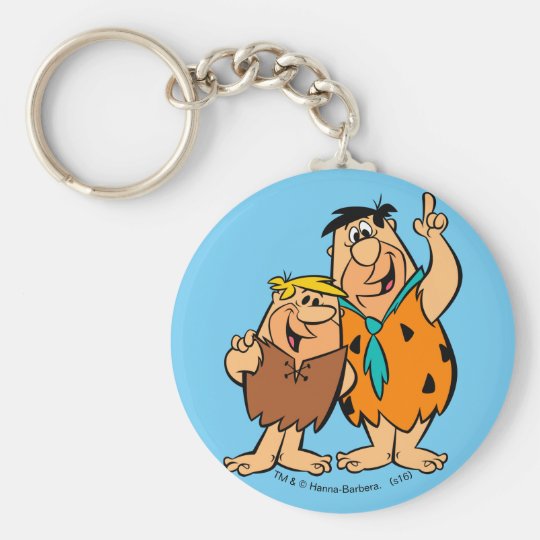 Barney Rubble and Fred Flintstone Keychain | Zazzle.com