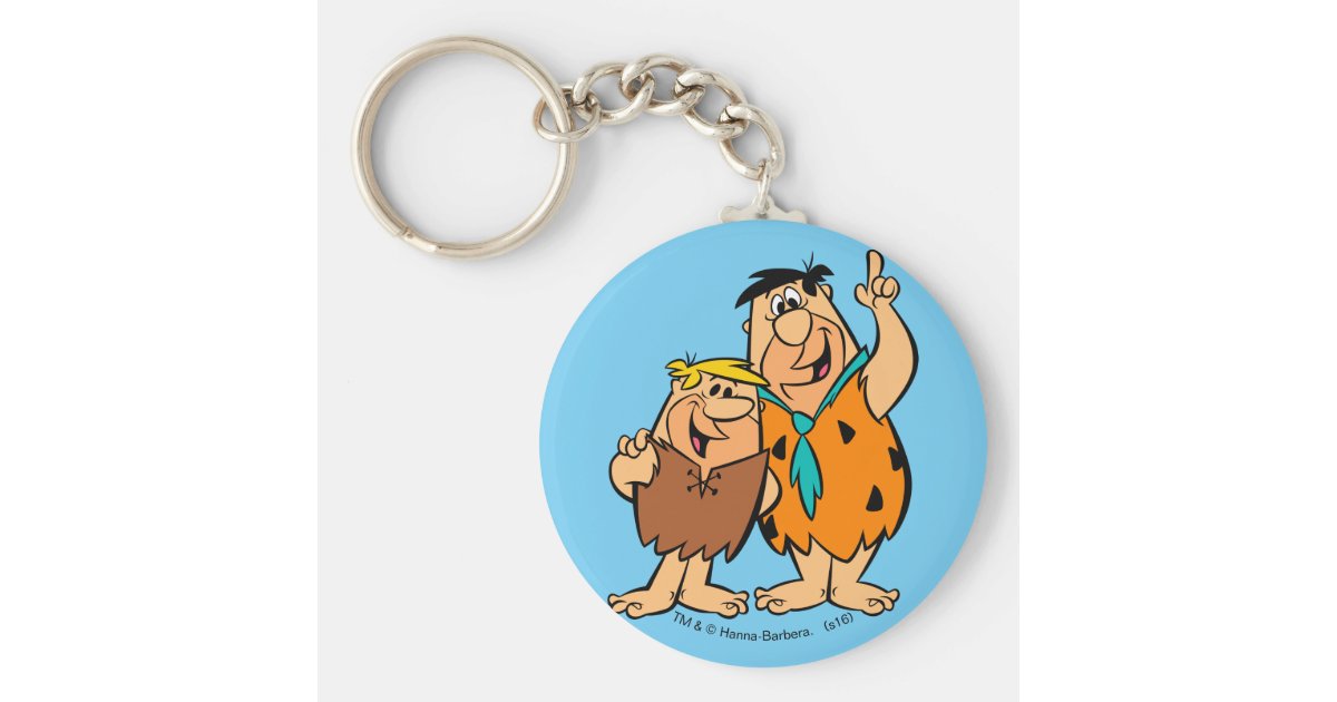 Barney Rubble and Fred Flintstone Keychain | Zazzle.com