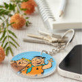 Barney Rubble and Fred Flintstone Keychain | Zazzle