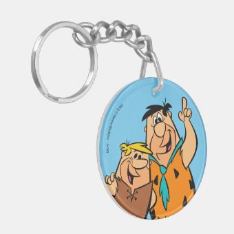 Barney Rubble and Fred Flintstone Keychain | Zazzle