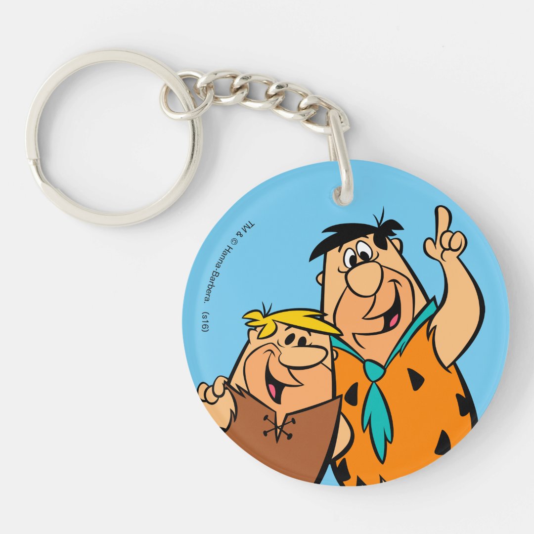Barney Rubble and Fred Flintstone Keychain | Zazzle