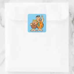 Barney Rubble and Fred Flintstone Square Sticker | Zazzle