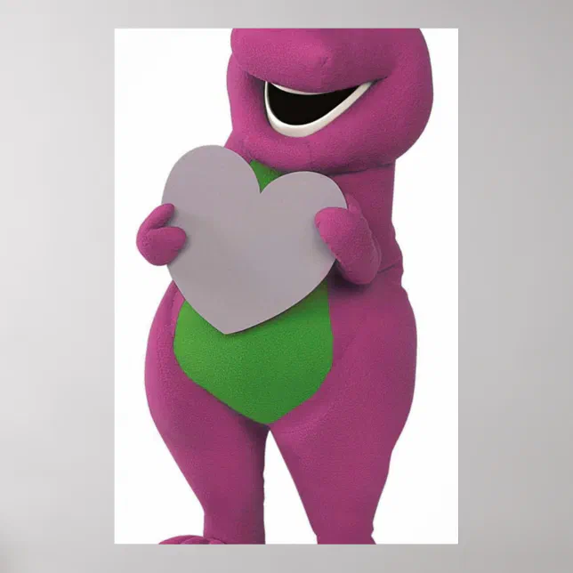Barney with Heart Poster | Zazzle