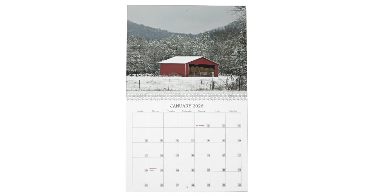 BARNS CALENDAR | Zazzle