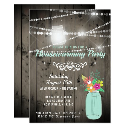 Housewarming Party Mason Jar Invitation | Zazzle.com