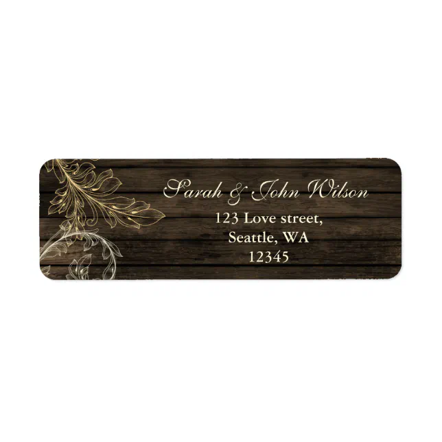 barnwood rustic flourish return address labels | Zazzle