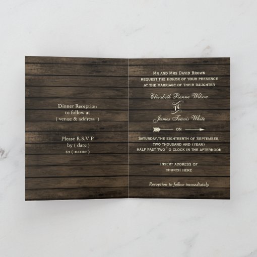 Barnwood, Rustic flourish wedding invites | Zazzle