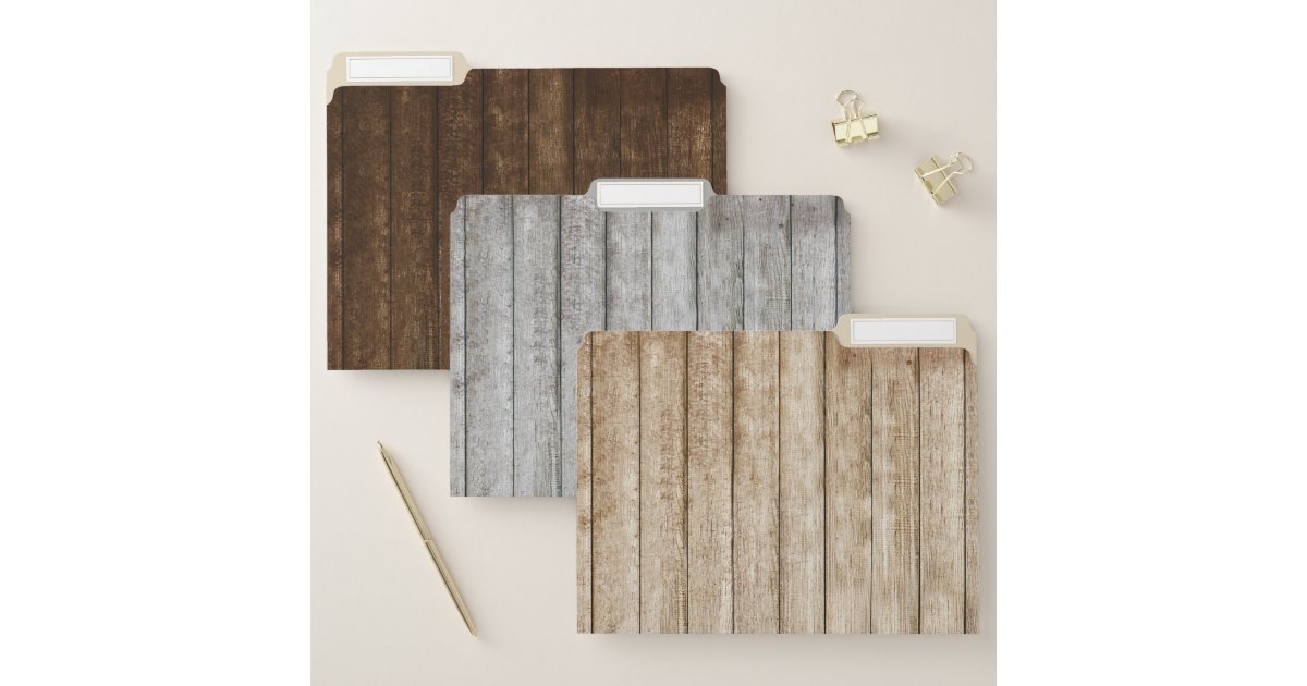 Barnwood Wood Grain File Folders | Zazzle