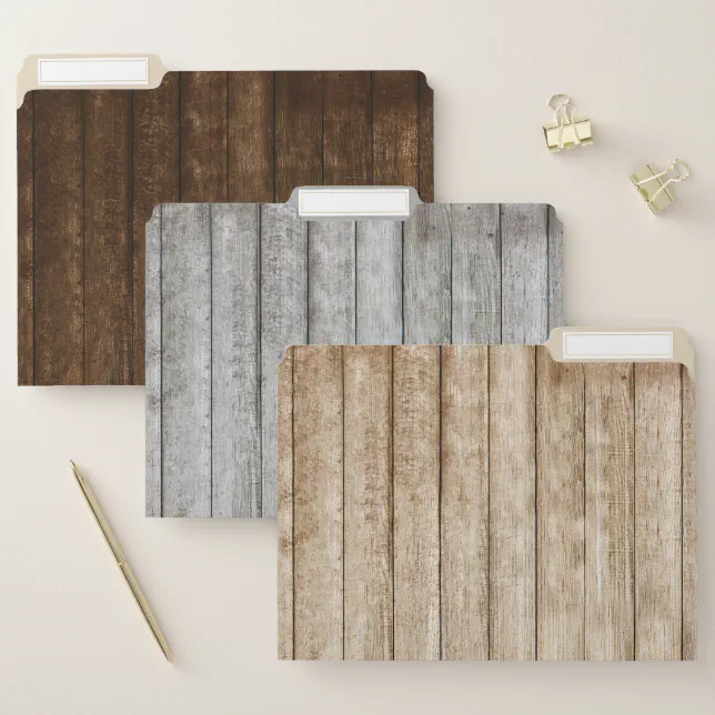 Barnwood Wood Grain File Folders | Zazzle