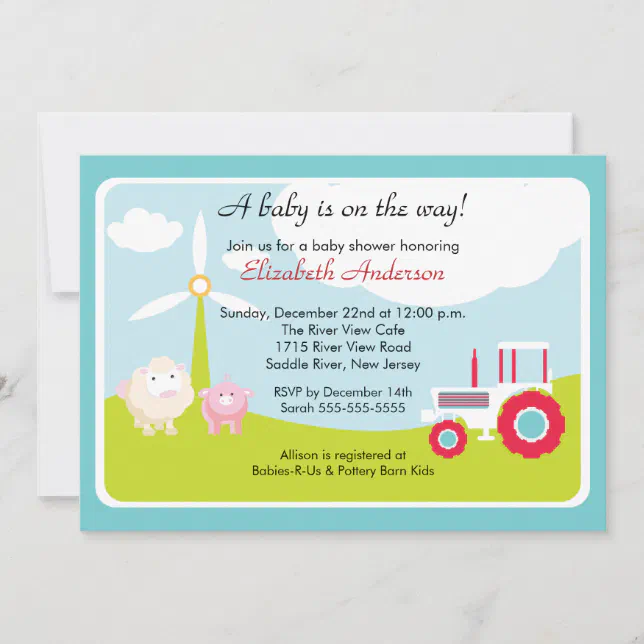Barnyard Baby Animals Baby Shower Invitation | Zazzle